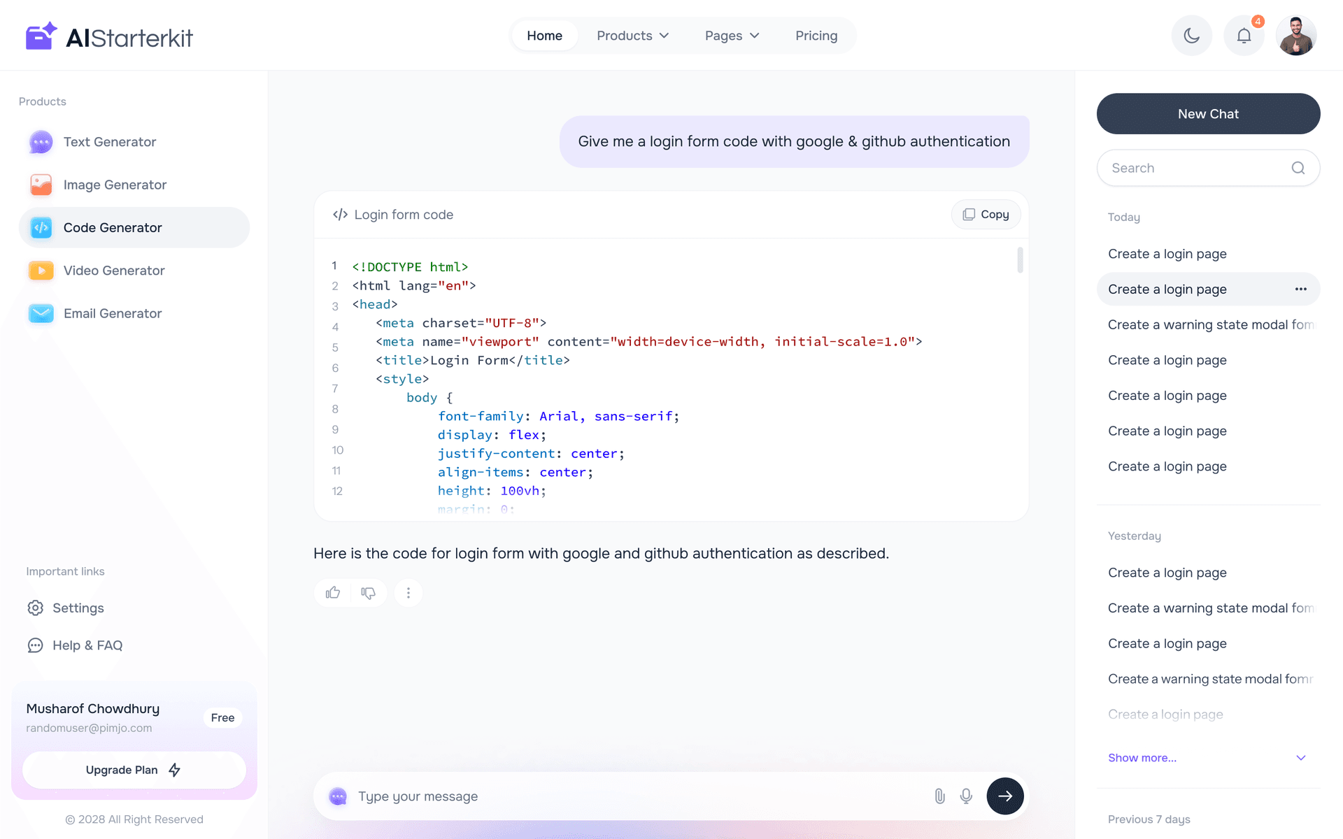 AI Starter Kit - Next.js AI Starter Kit and Boilerplate for AI SaaS Products