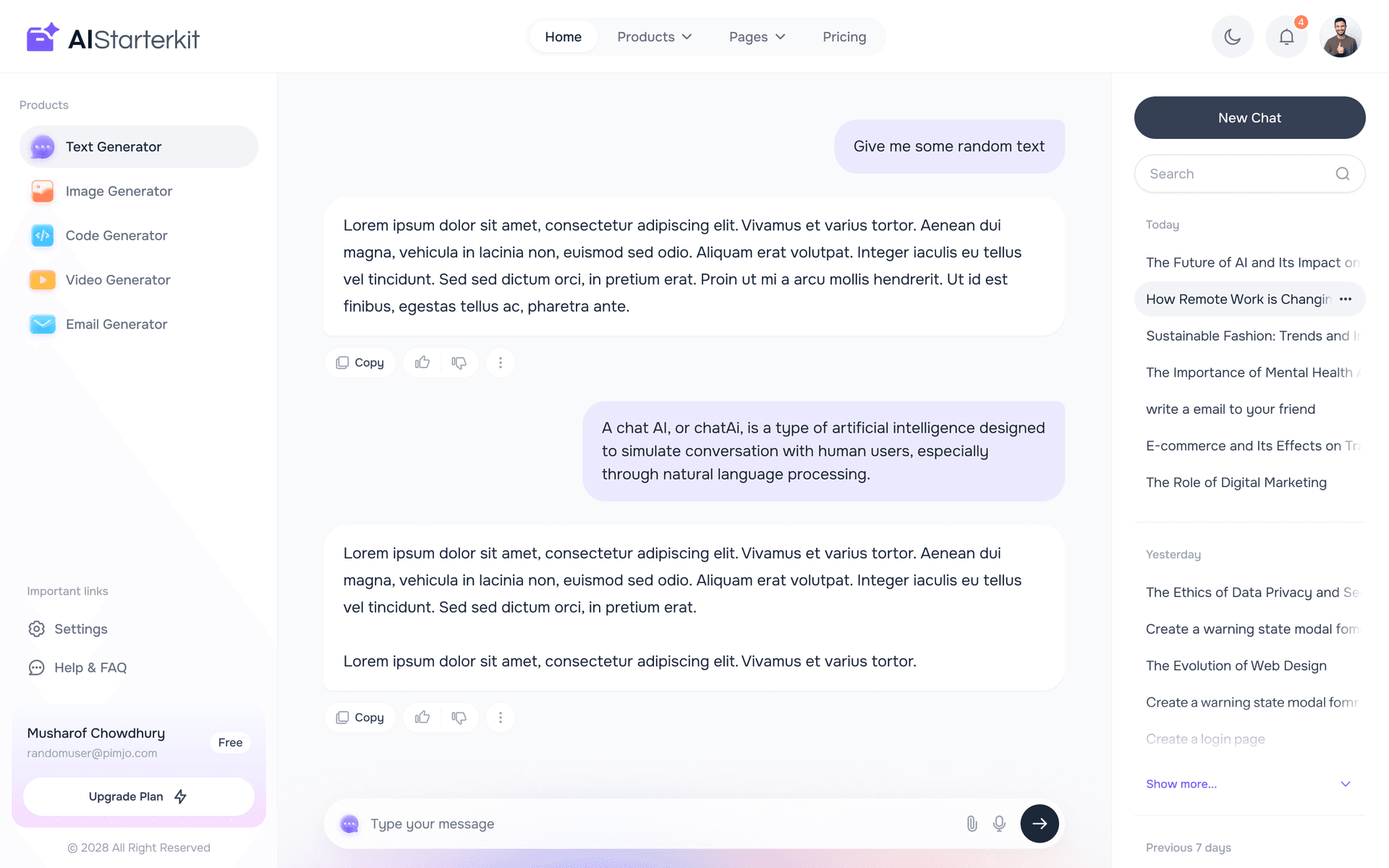 AI Starter Kit - Next.js AI Starter Kit and Boilerplate for AI SaaS Products
